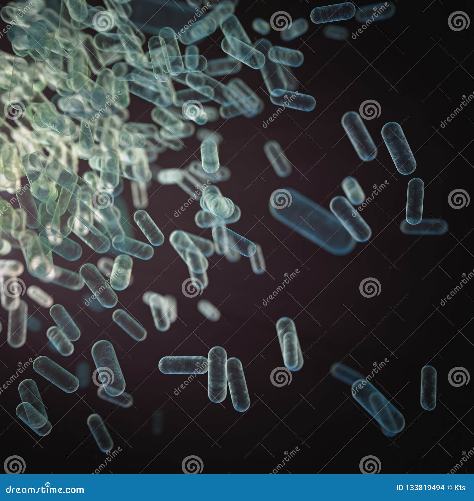 Abstract Background Virus Bacteria Microscopic Life Stock Illustration ...