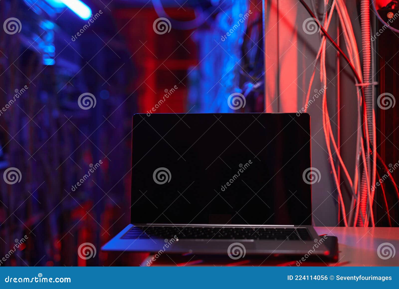 Dark Network Room Background Stock Photo - Image of maintenance, dark ...
