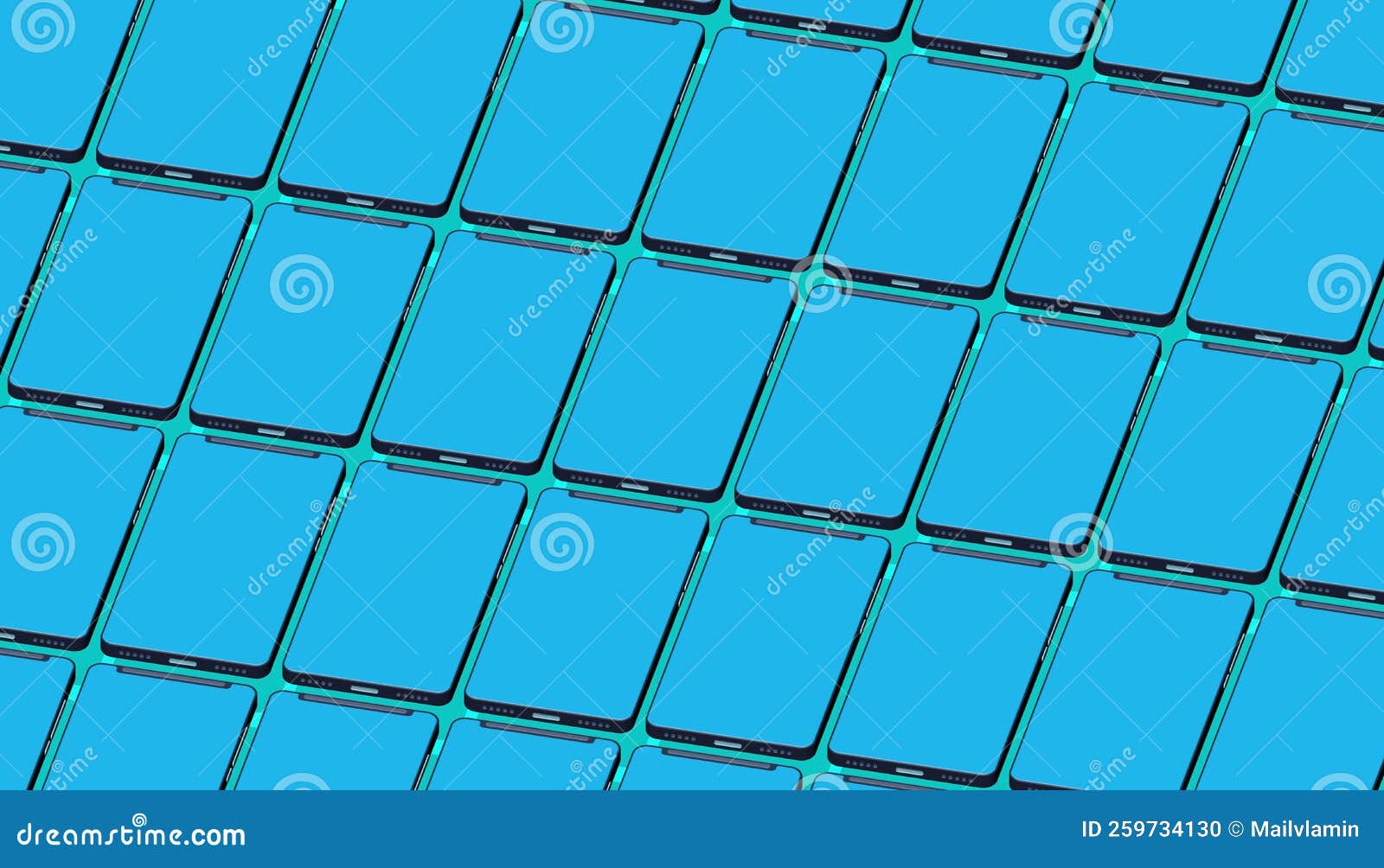 Background Image of Blue Color from Drawn Mobile Smartphones Stock ...