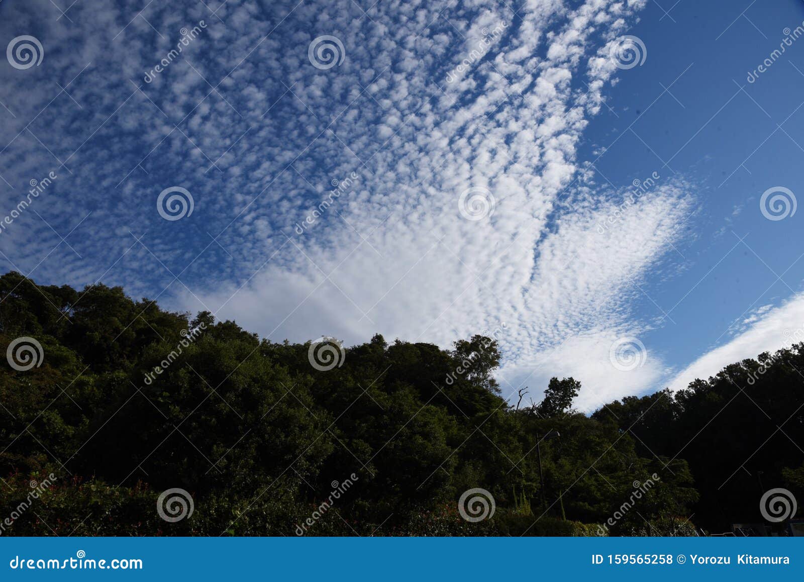 Background Image / Blue Sky and White Clouds in September Stock Photo ...