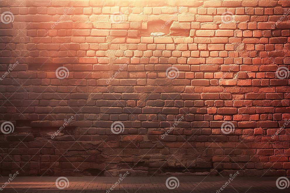 Background Image of a Brick Wall with Sun Rays Stock Illustration ...