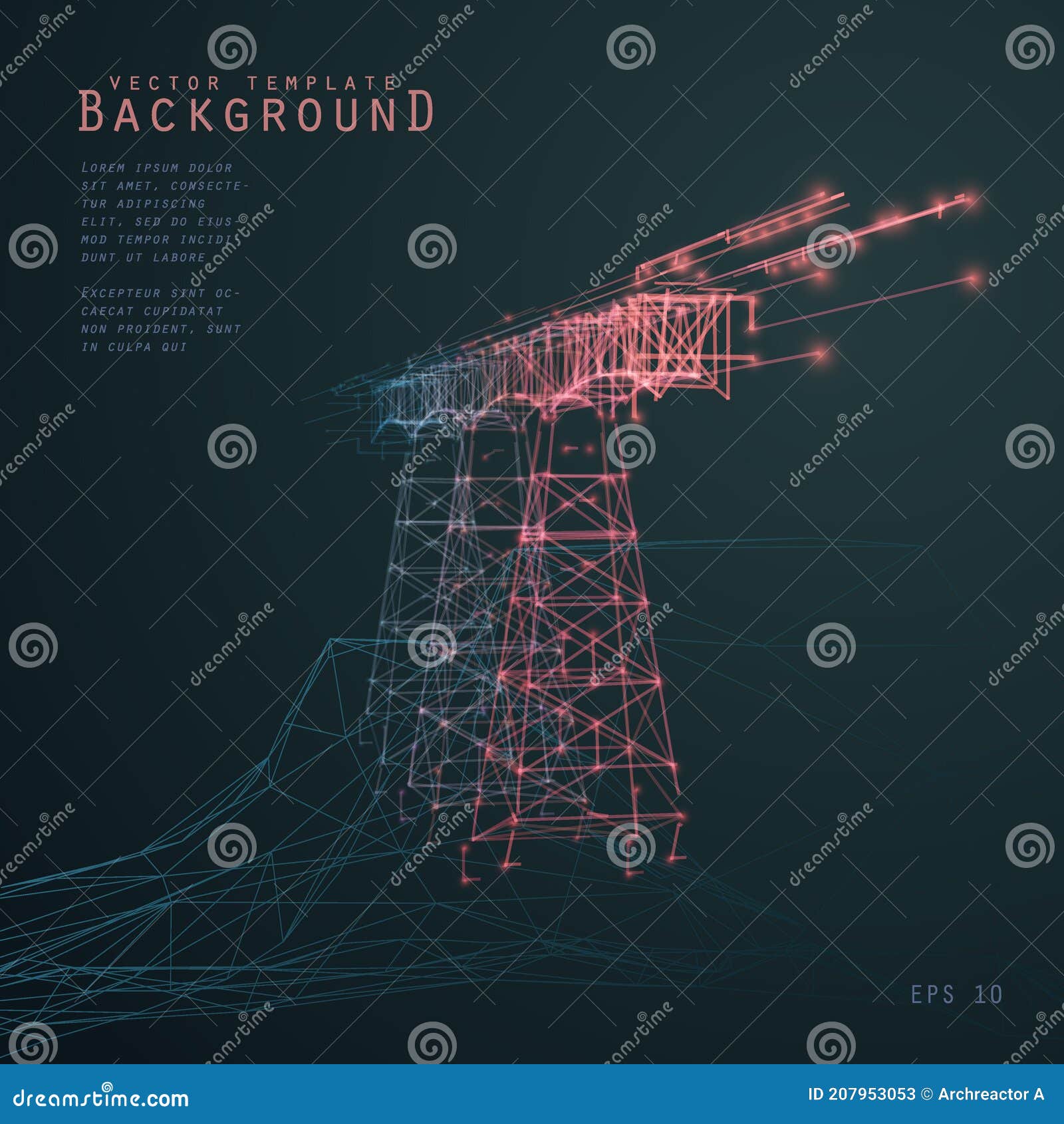 Background Image of a Bridge. Vector Abstract Perspective Composition ...