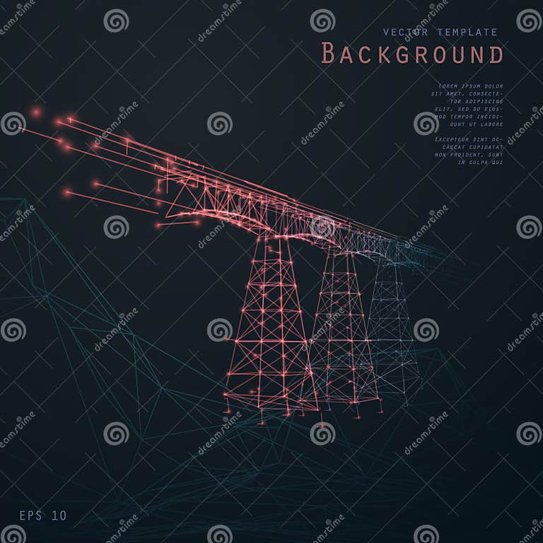 Background Image of a Bridge. Vector Abstract Perspective Composition ...