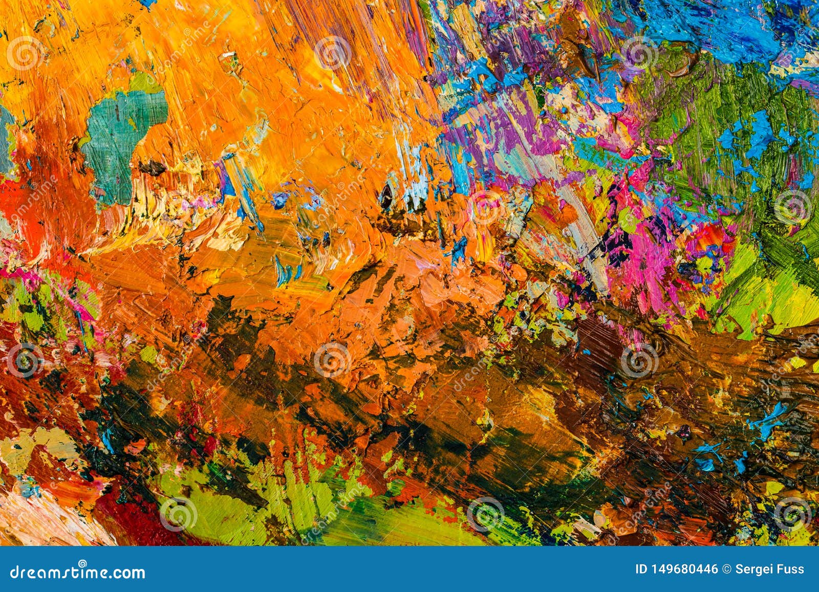 Background Image of Bright Oil-paint Palette Closeup Stock Photo ...