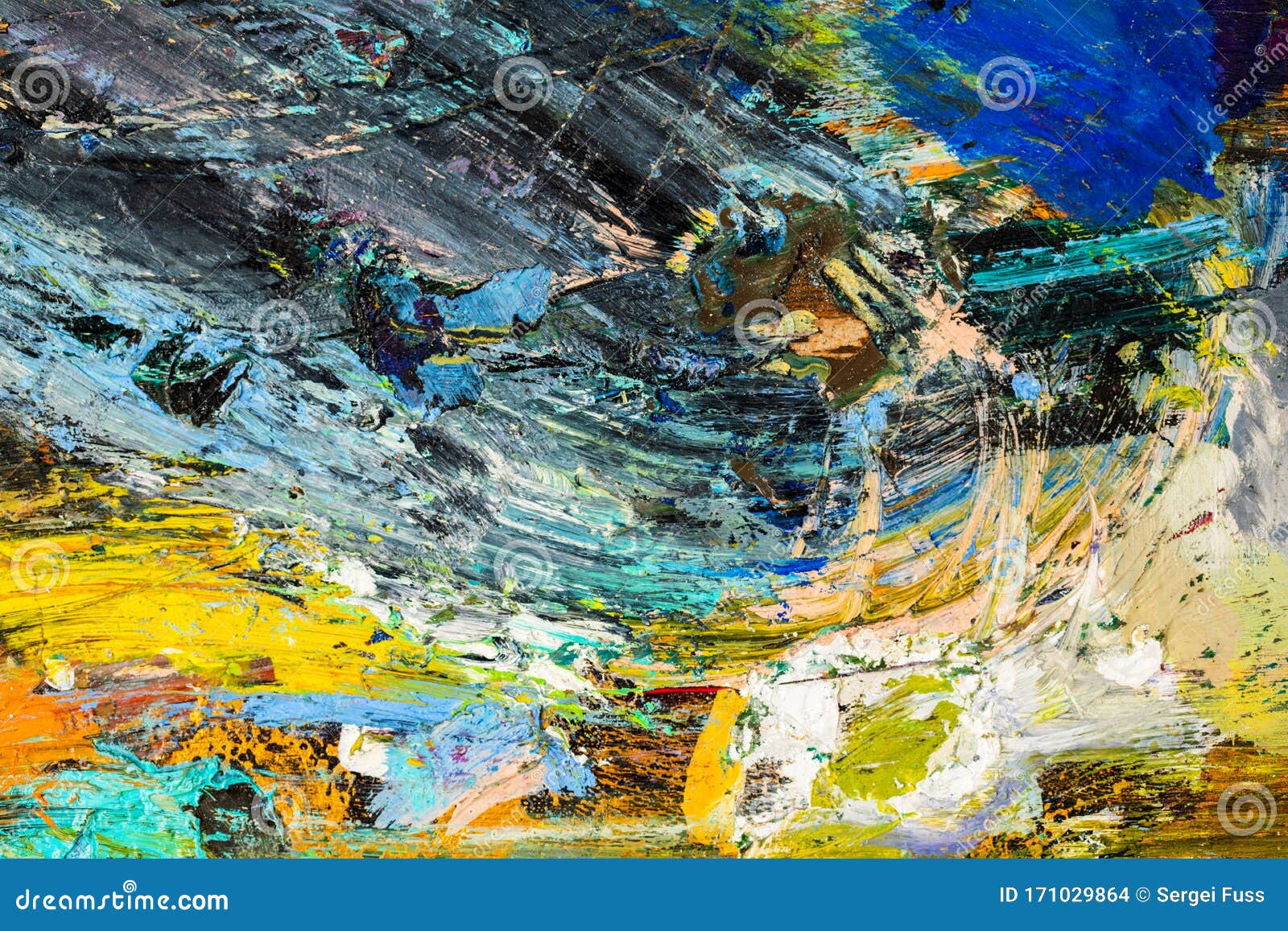 Background Image of Bright Oil-paint Palette Closeup Stock Photo ...
