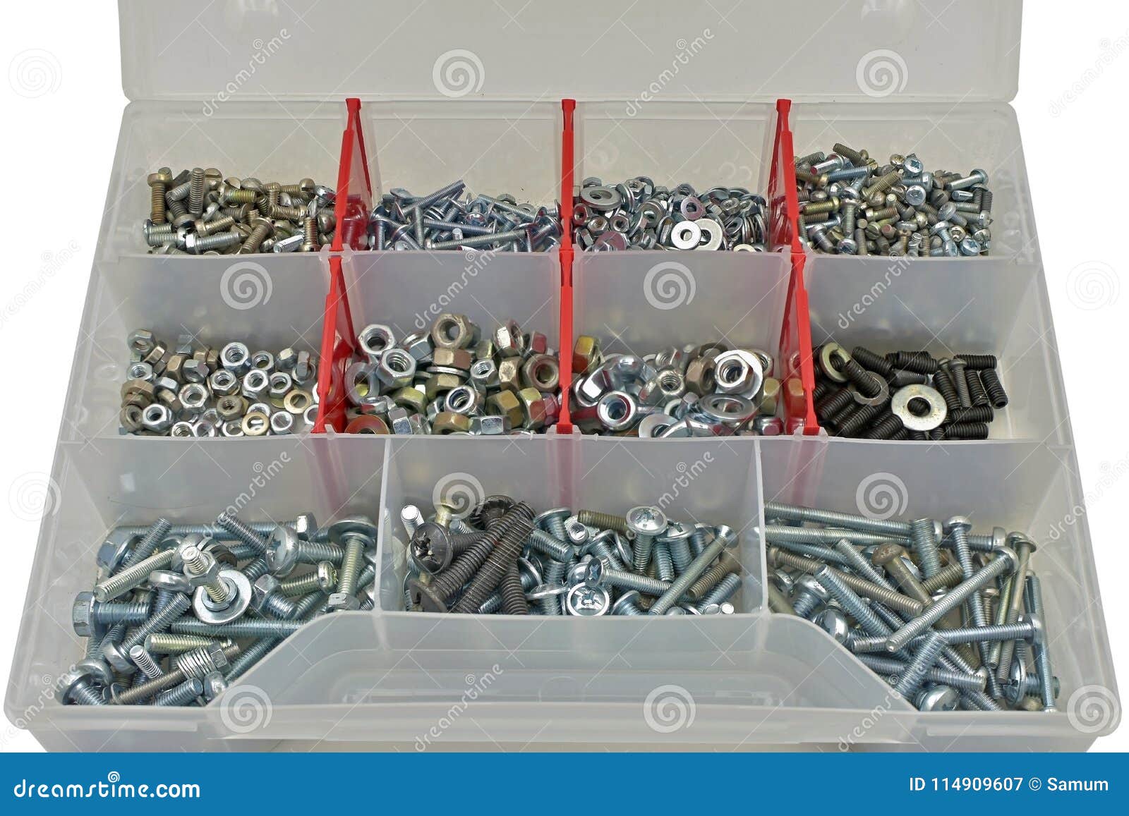 Case of screws stock image. Image of detail, plastic - 114909607