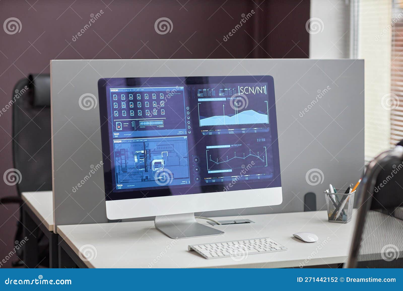 Background Image of Computer Screen with Scientific Data N Office Stock ...