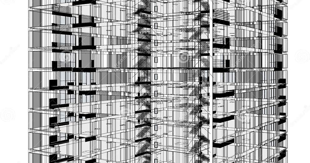 Abstract Texture Illustration of Partial Architectural Building ...