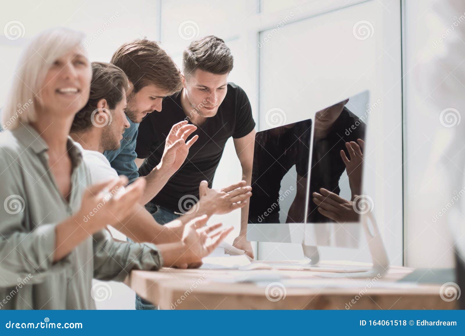 Background Image of a Creative Group of Business People in the Office ...