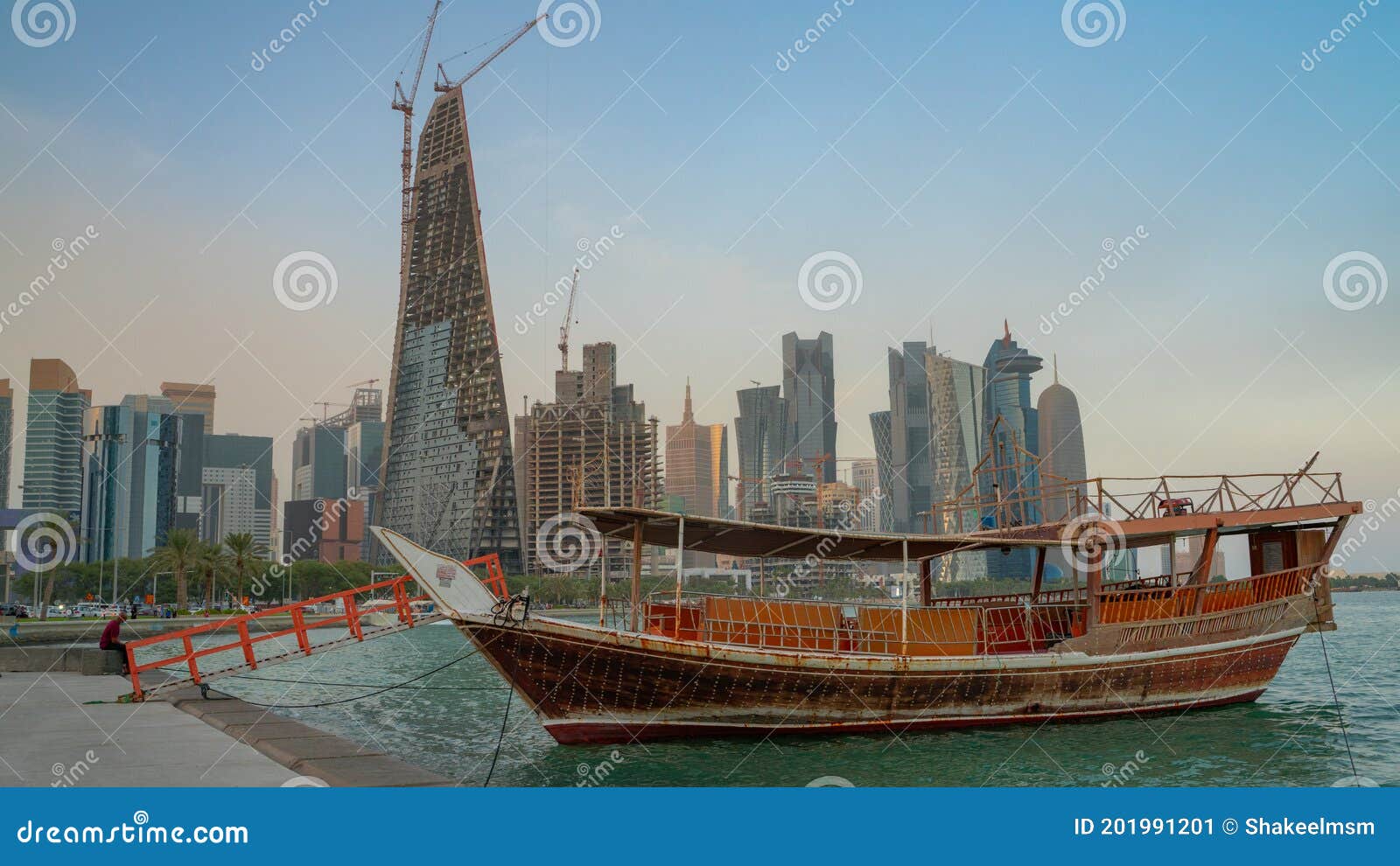 Background Image of Doha City Editorial Photo - Image of landscape ...