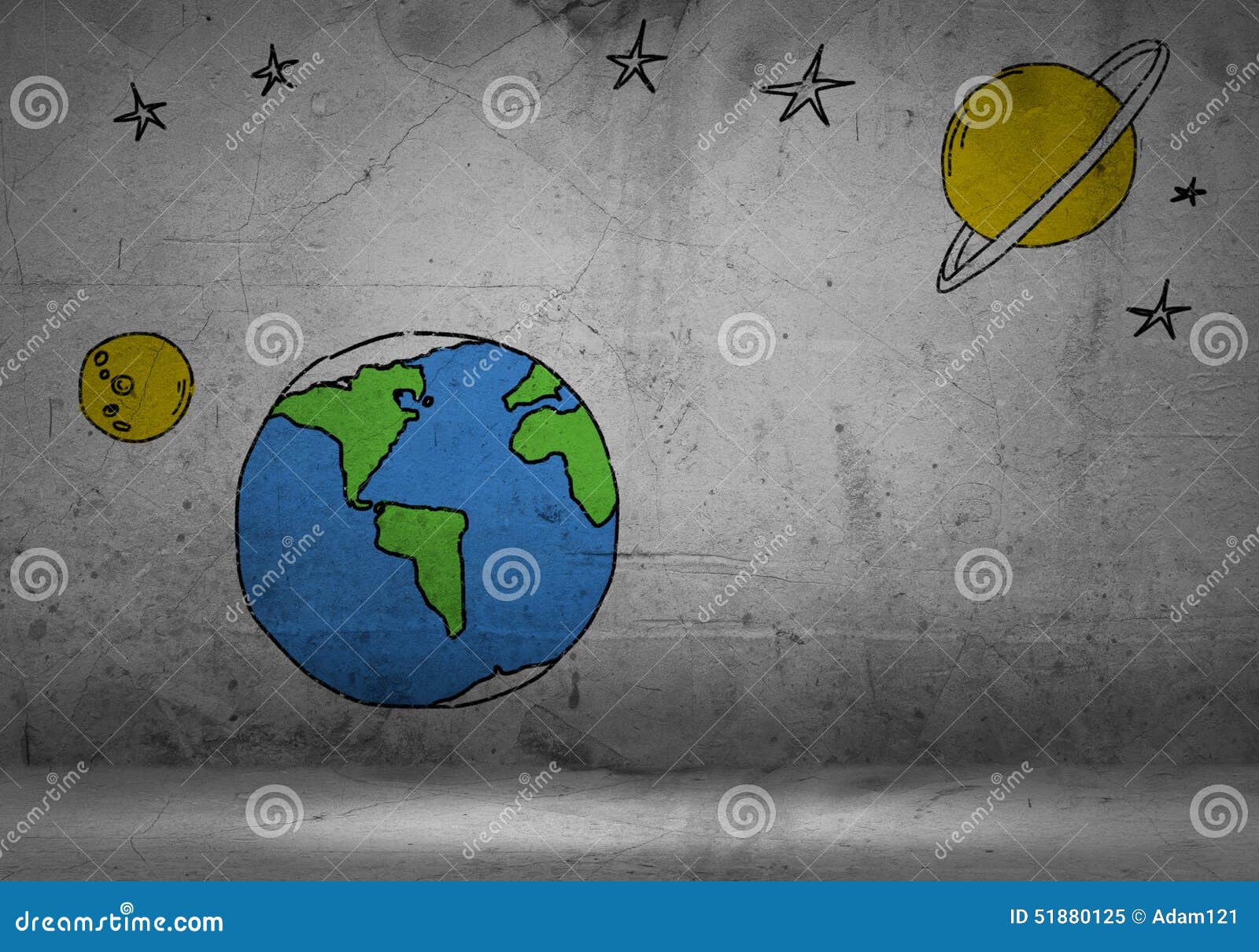 Background Image with Drawn Earth Planet Stock Illustration ...