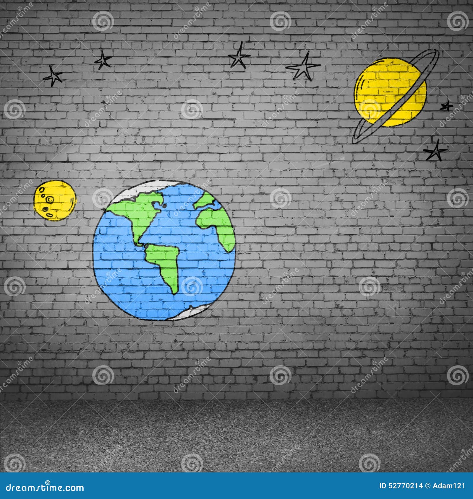 Background Image with Drawn Earth Planet Stock Illustration ...