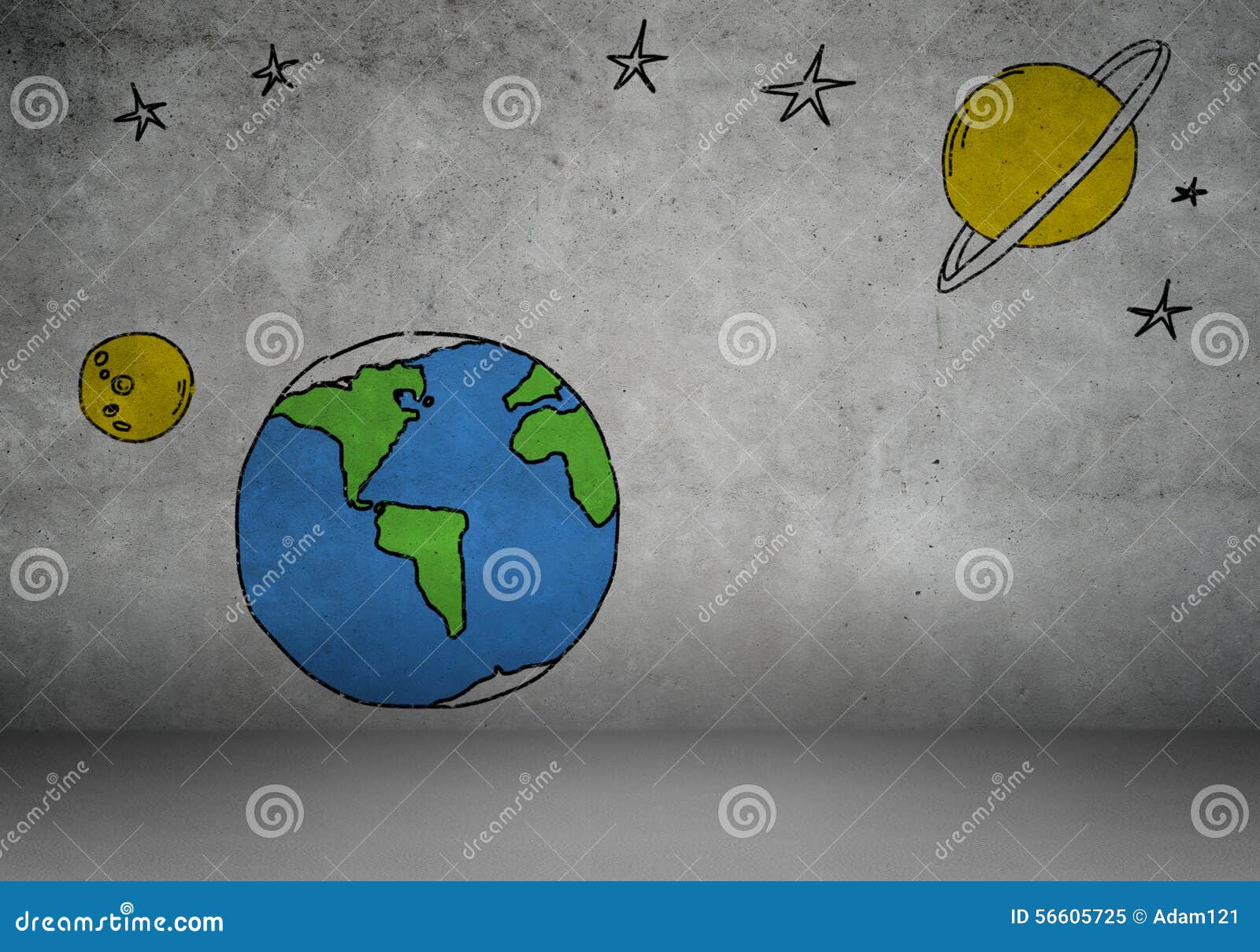 Background Image with Drawn Earth Planet Stock Illustration ...