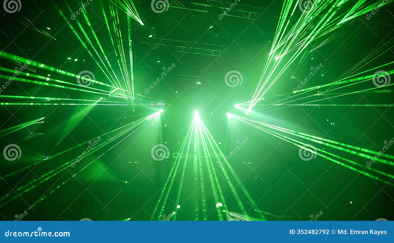 Background Image with Green Stage Lights and Beams Stock Illustration ...