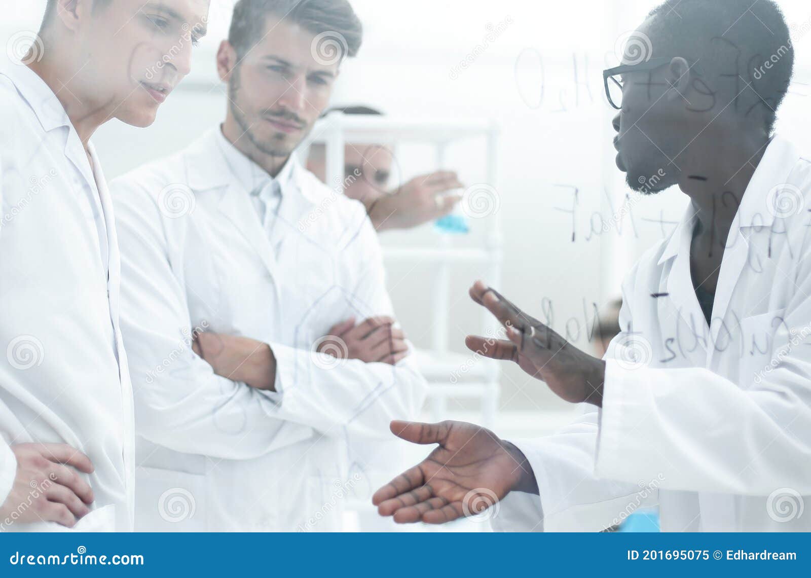 Background Image is a Group of Scientists Microbiologists. Stock Image ...