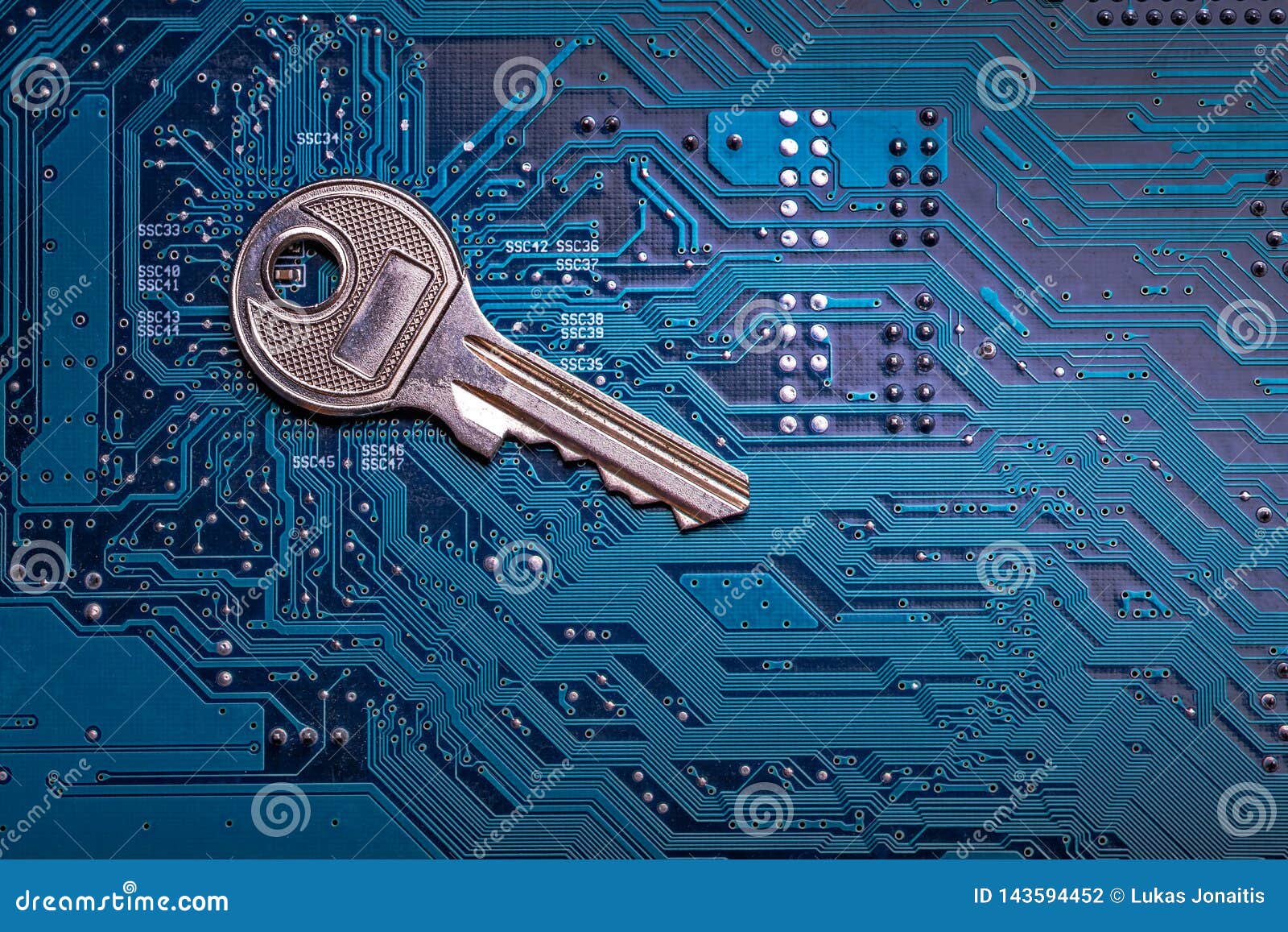 Background Image of Key on a Microchip Stock Photo - Image of code ...
