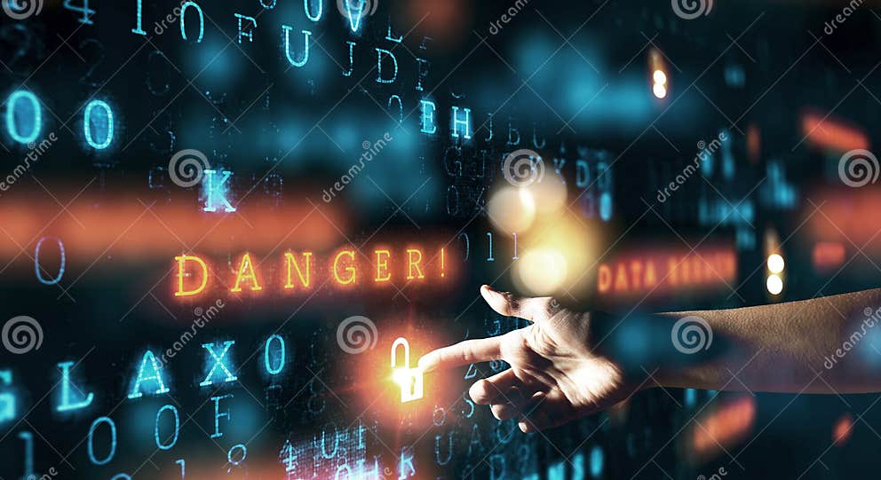 Danger of hack attack stock image. Image of symbol, computer - 129970027