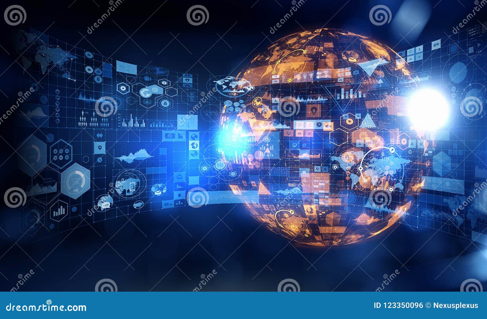 Futuristic Virtual Interface Stock Illustration - Illustration of ...
