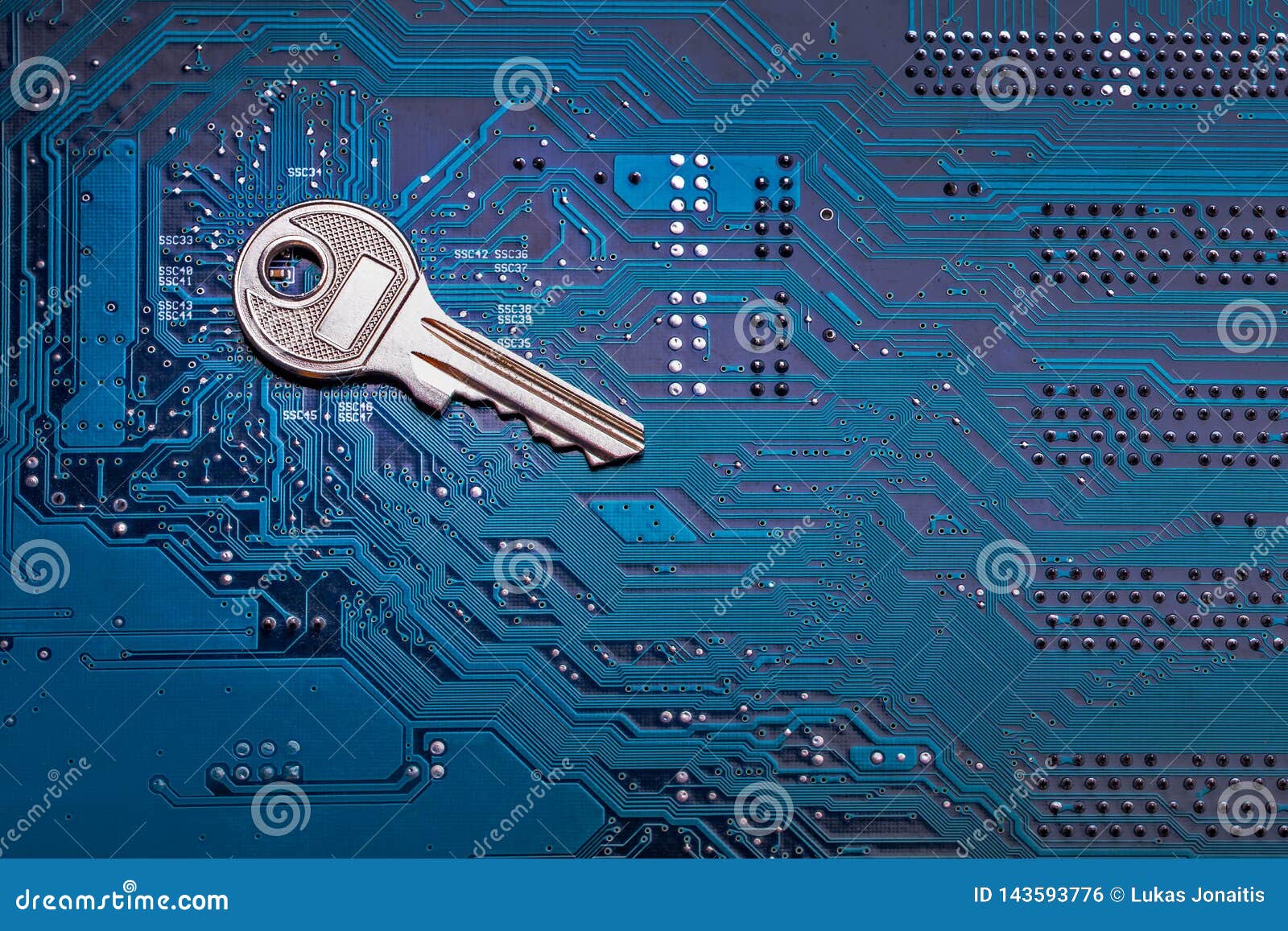 Background Image of Key on a Microchip Stock Photo - Image of ...