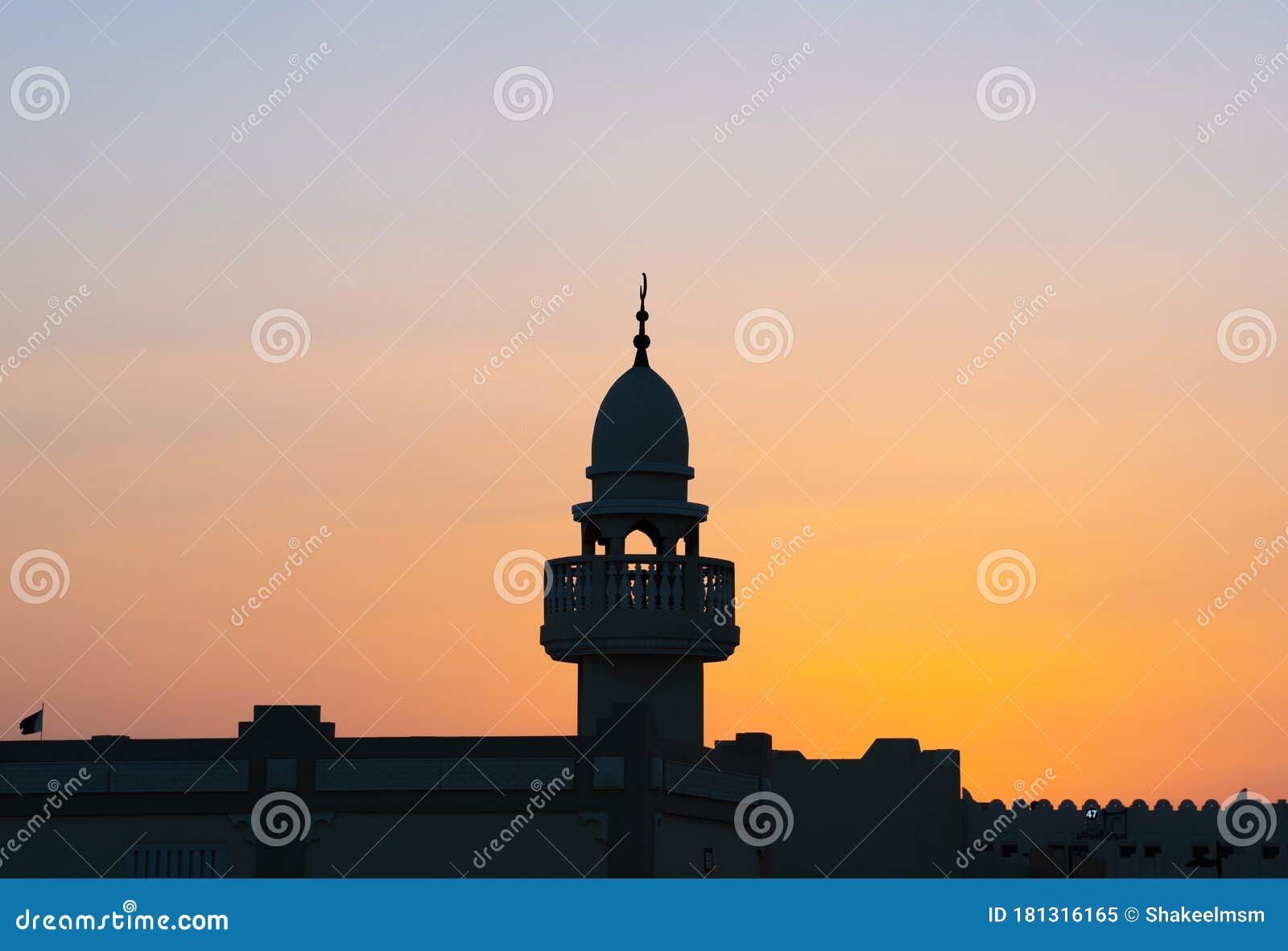 Background Image of Mosque Minaret during Sunset Stock Image - Image of ...