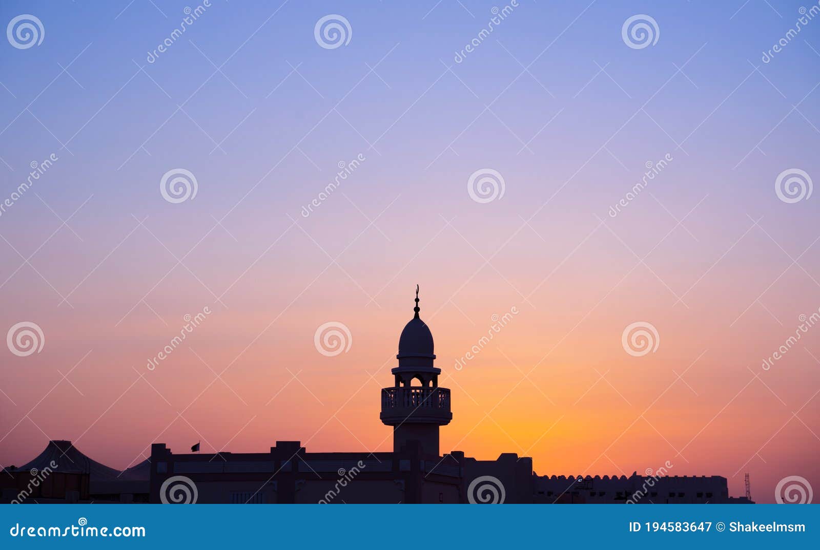 Background Image of Mosque Minaret during Sunset Stock Image - Image of ...
