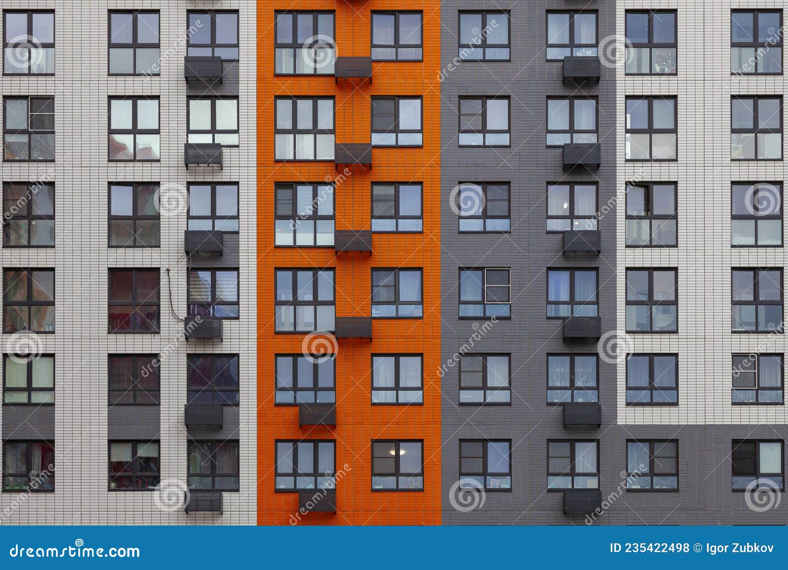 Background Image - a Multi-colored Wall of a Multi-storey Building with ...
