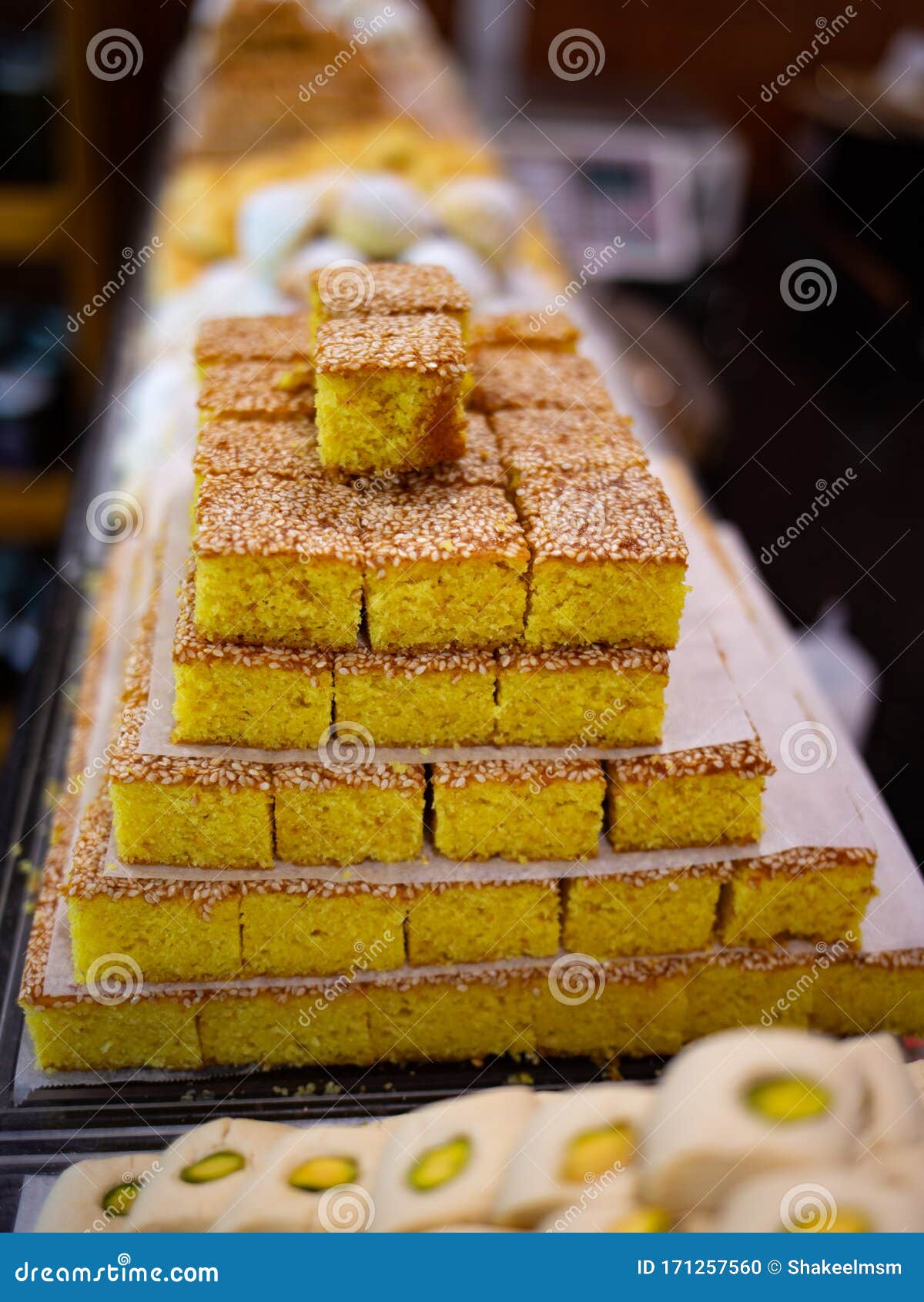 Background Image with Multiple Lebanese Traditional Sweets Stock Photo ...