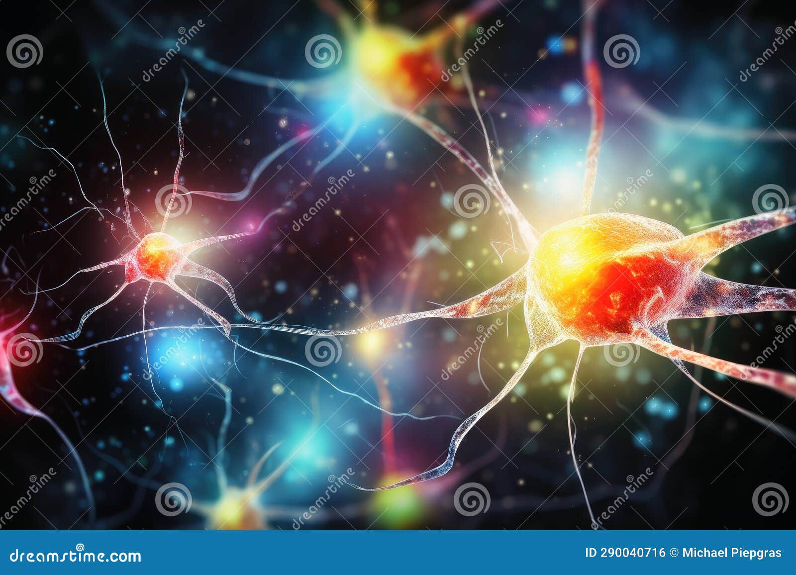 Neuronal Activity In Brain Mapped Using Optogenetics Neurons Firing In ...