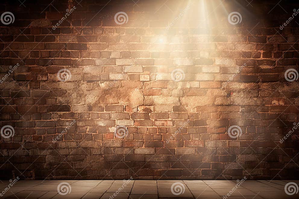 Background Image of a Brick Wall with Sun Rays Stock Illustration ...