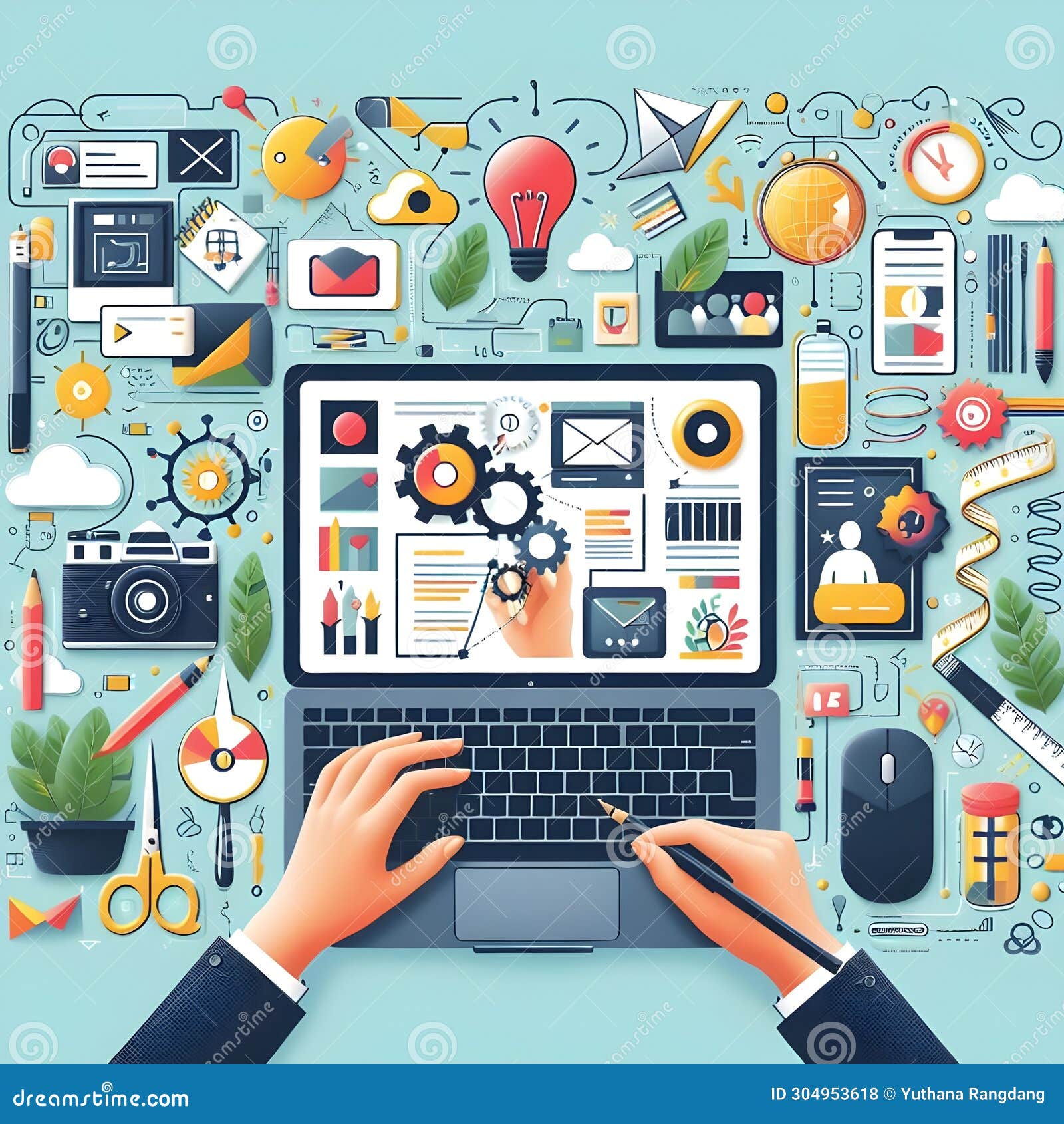 A Background Image for Online Courses. Stock Illustration ...