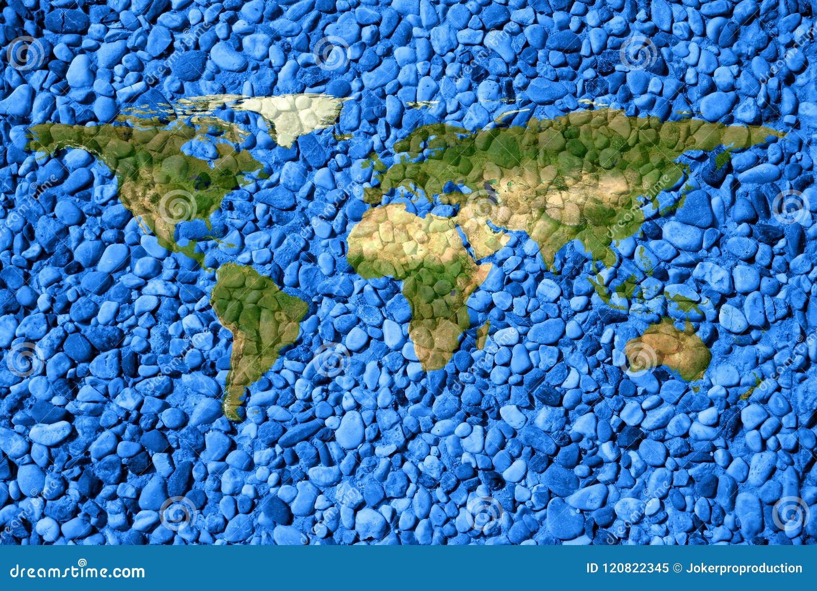 Pebble Stones at the Beach with World Map Stock Image - Image of ...