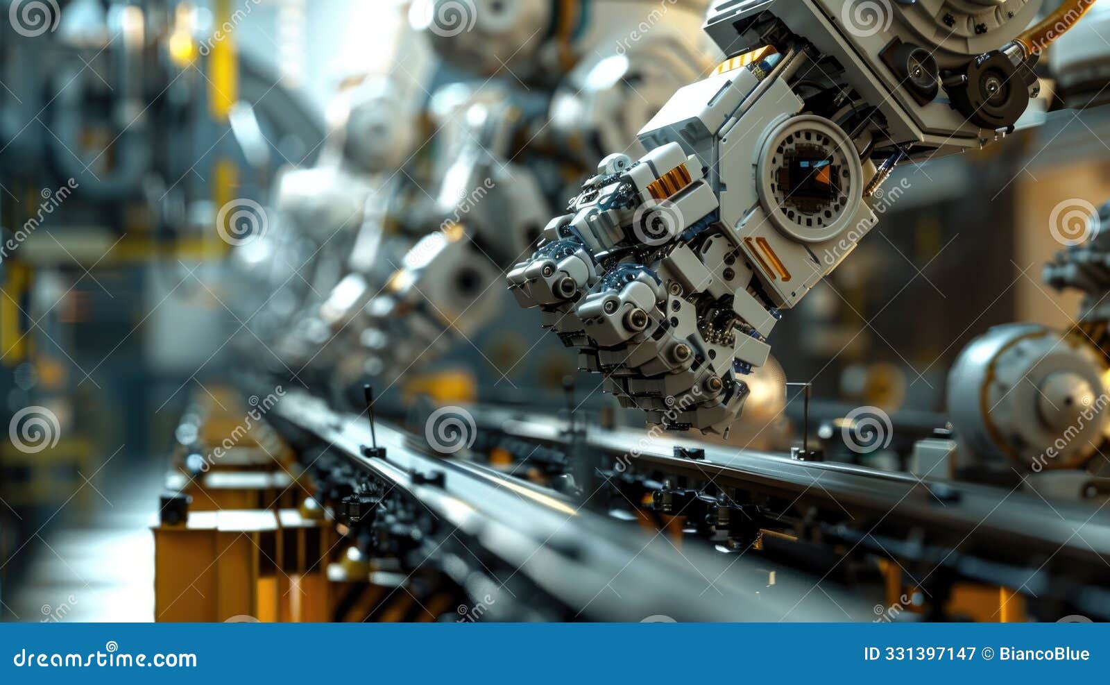 Background Image of Robot in a Manufacturing Assembly Production Line ...