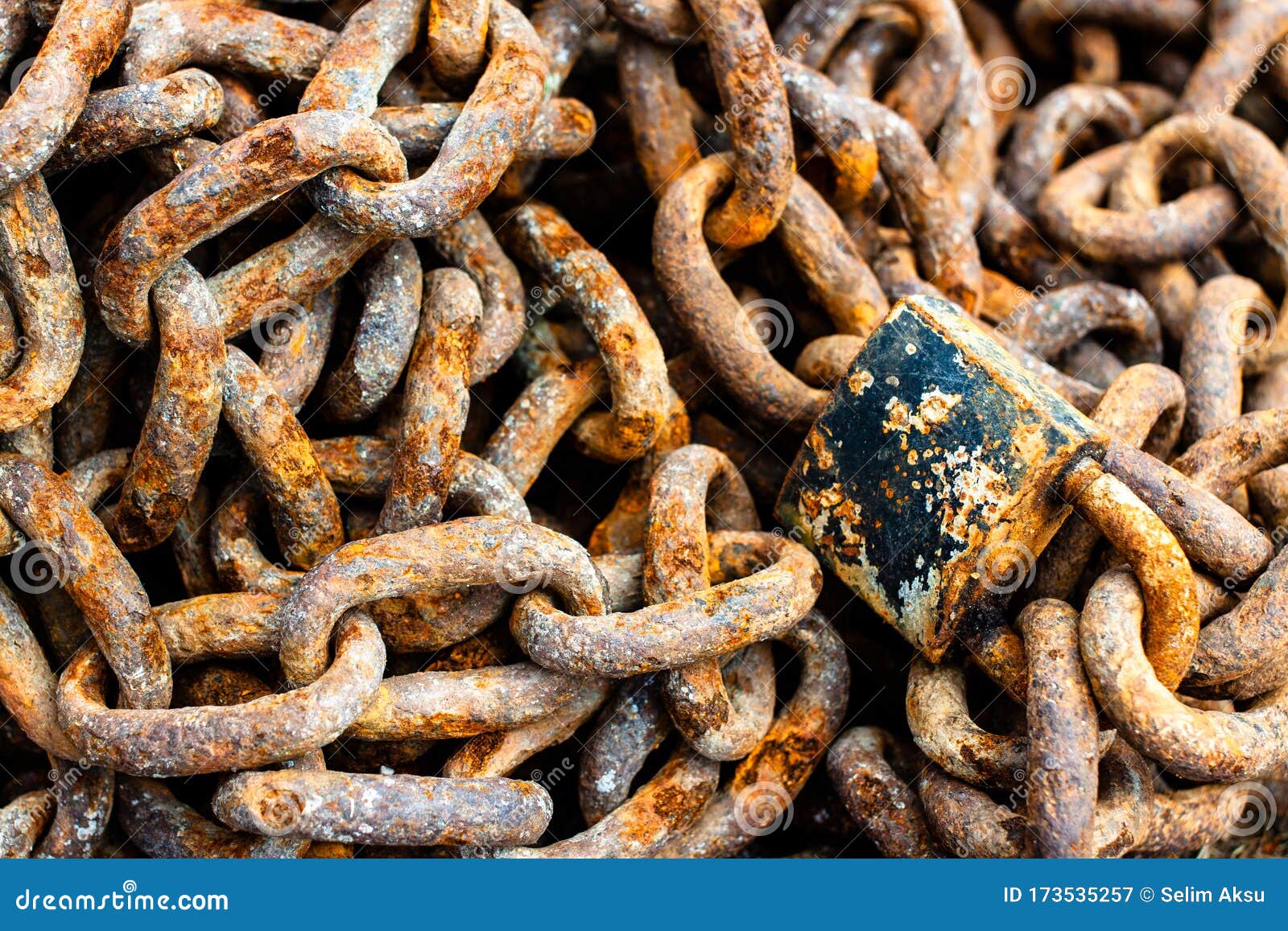 Background Image of a Rusty Pile of Chain. Stock Image - Image of ...