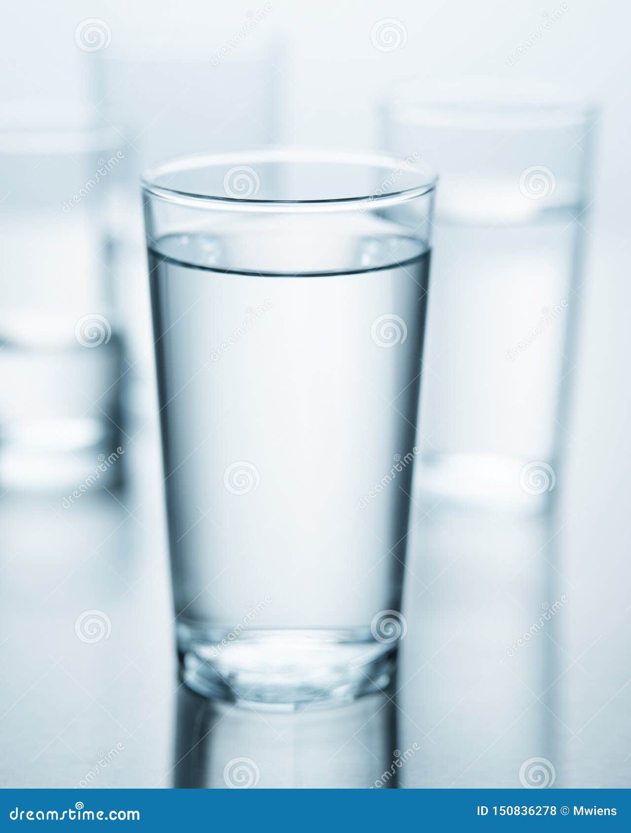 Elective Focus Image of Water Glasses with Pure Cold Water Stock Photo ...