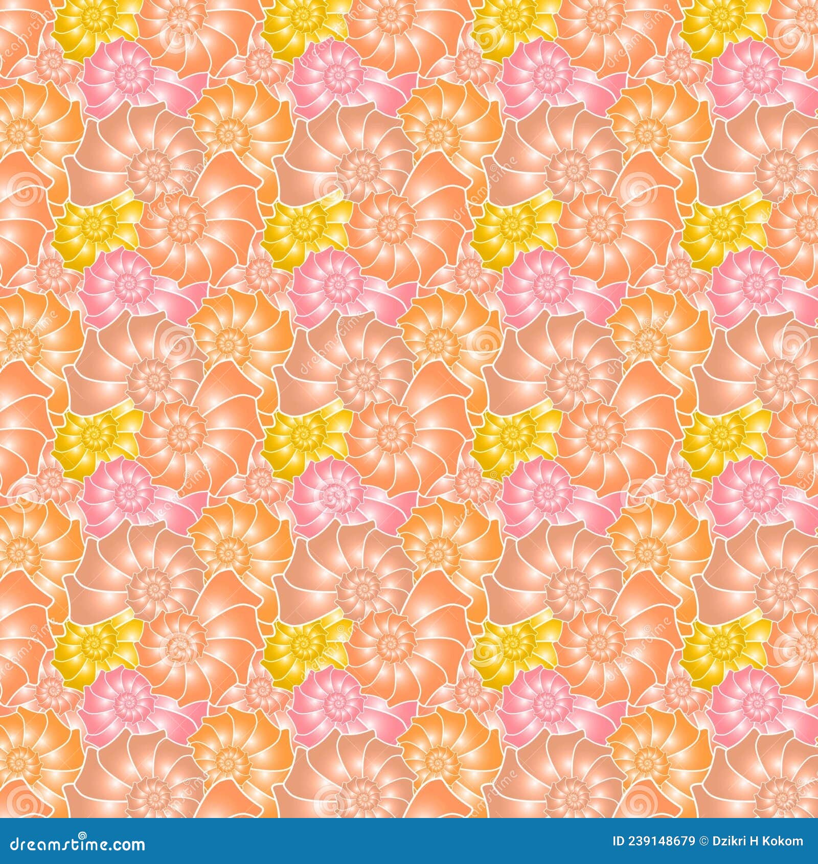 Background Image Shell Motif Stock Illustration - Illustration of shell ...