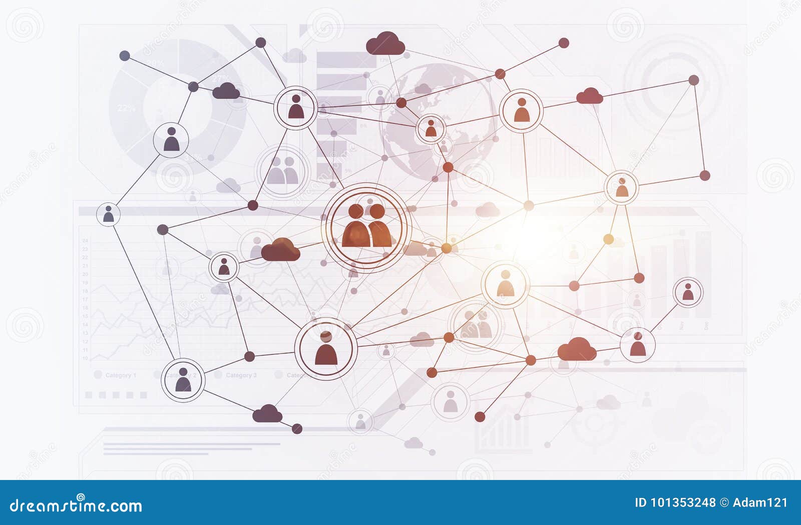 Lines and Dots As Networking Idea Drawn on White Background Stock ...