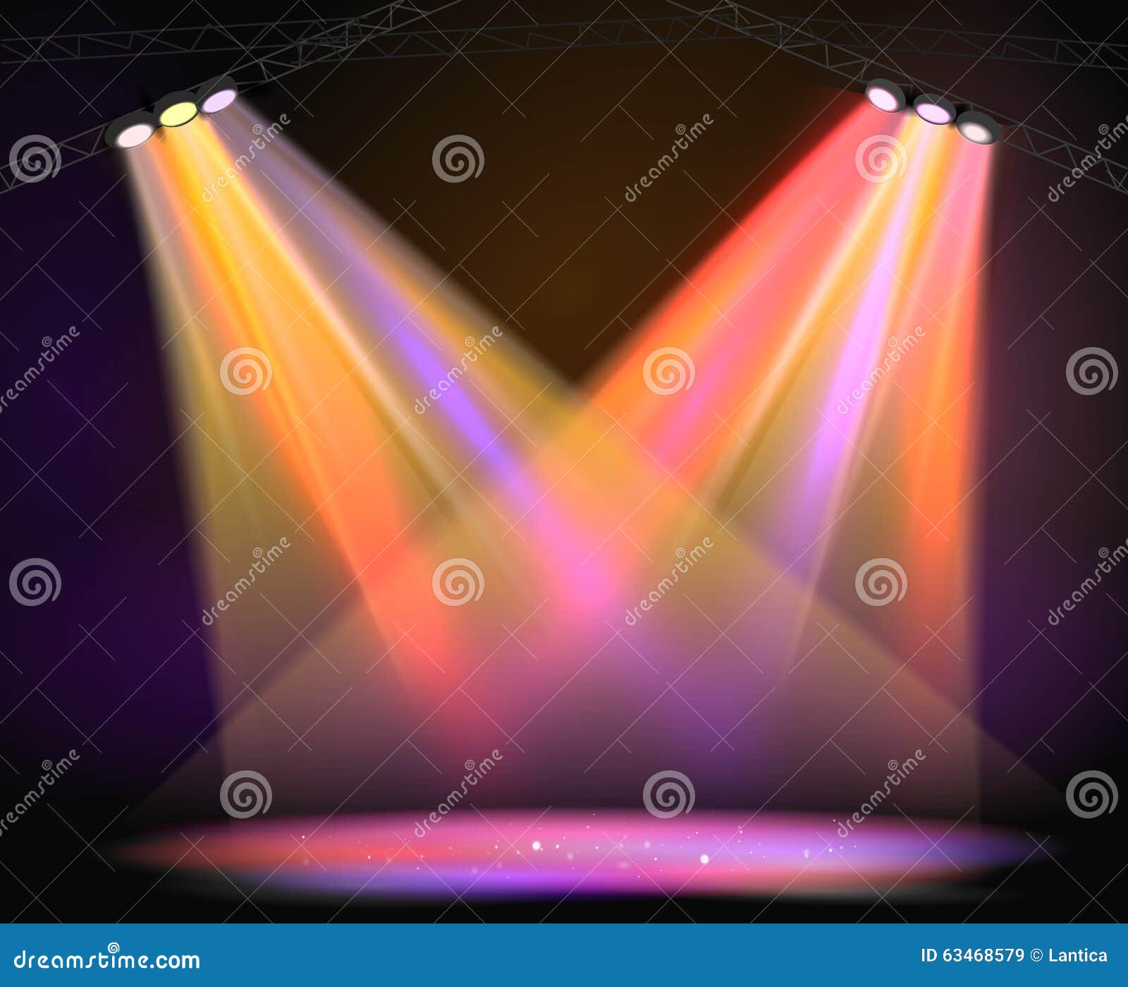 Background Image of Spotlights with Stage in Color Stock Vector ...
