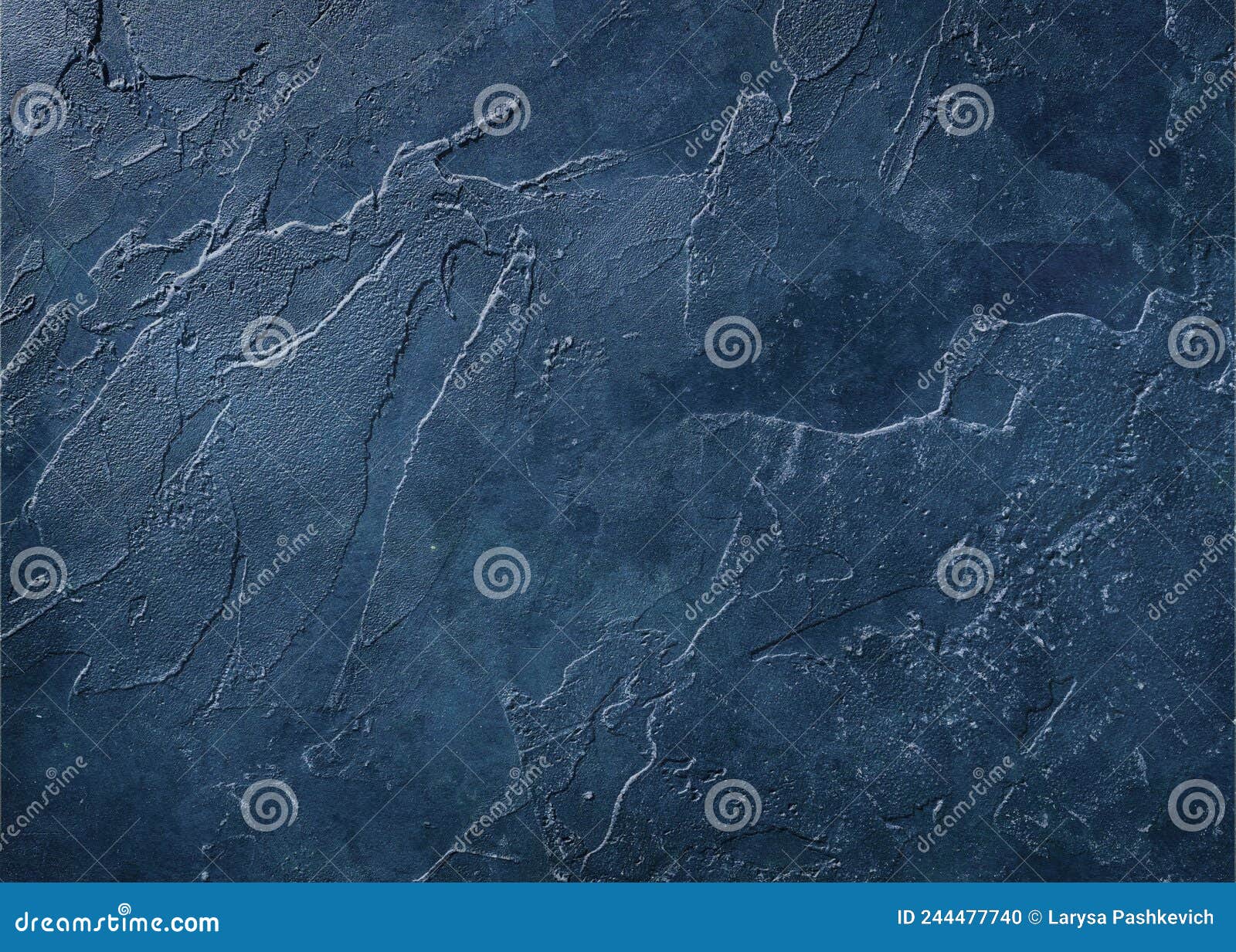Background Image of Texture of Plaster in Dark Blue Tones. Stock Photo ...