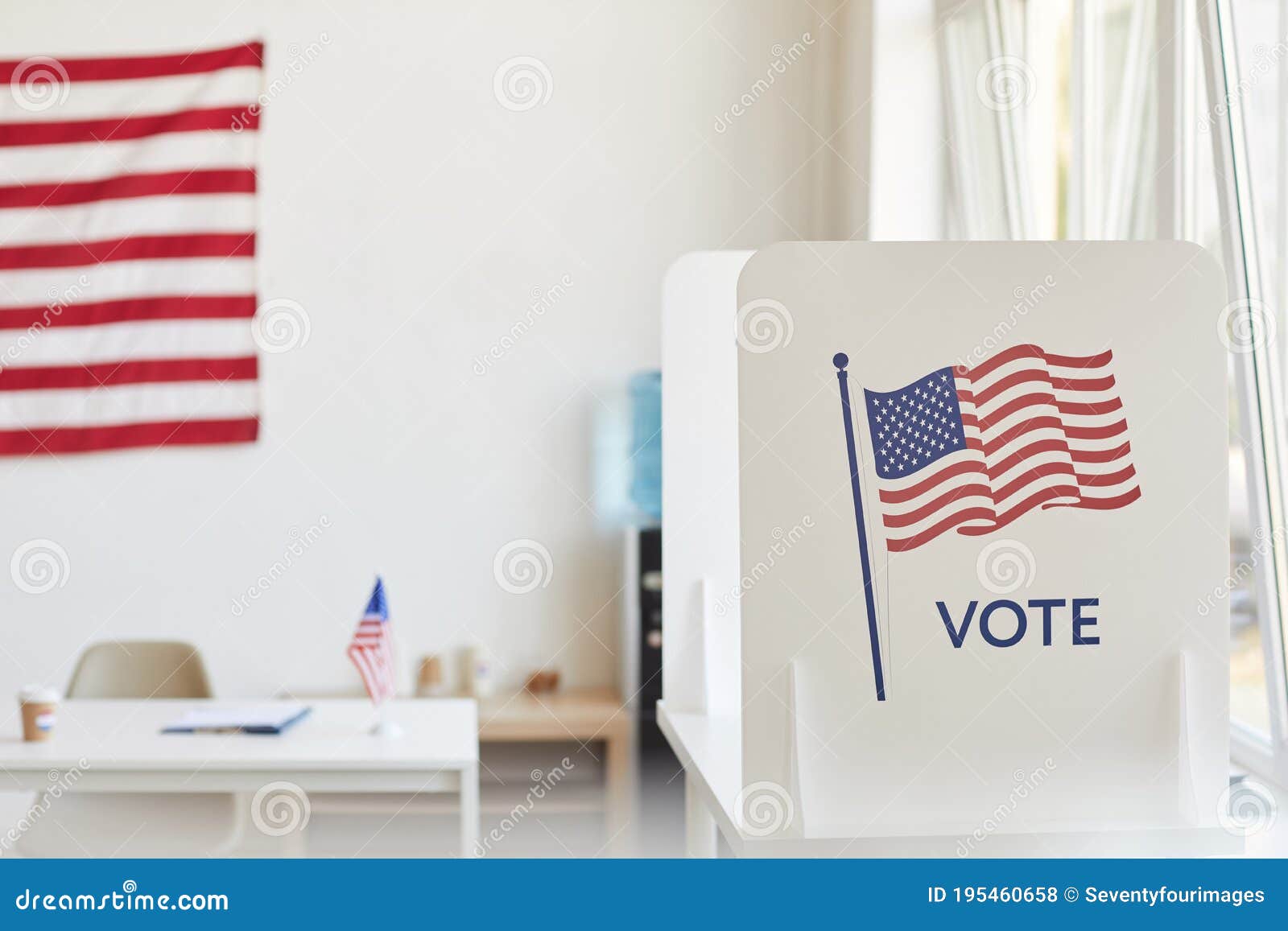 Voting Booth Background stock photo. Image of modern - 195460658