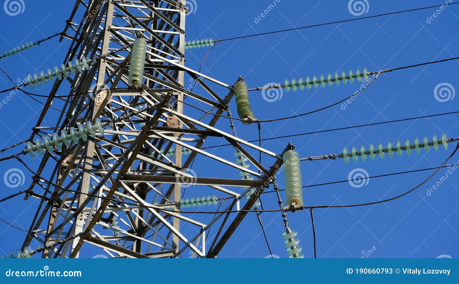 Electric Pole with Wires in the Countryside Stock Image - Image of ...