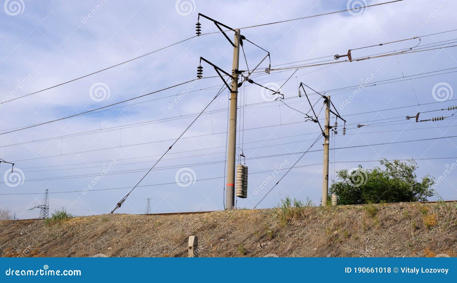 Electric Pole with Wires in the Countryside Stock Photo - Image of ...