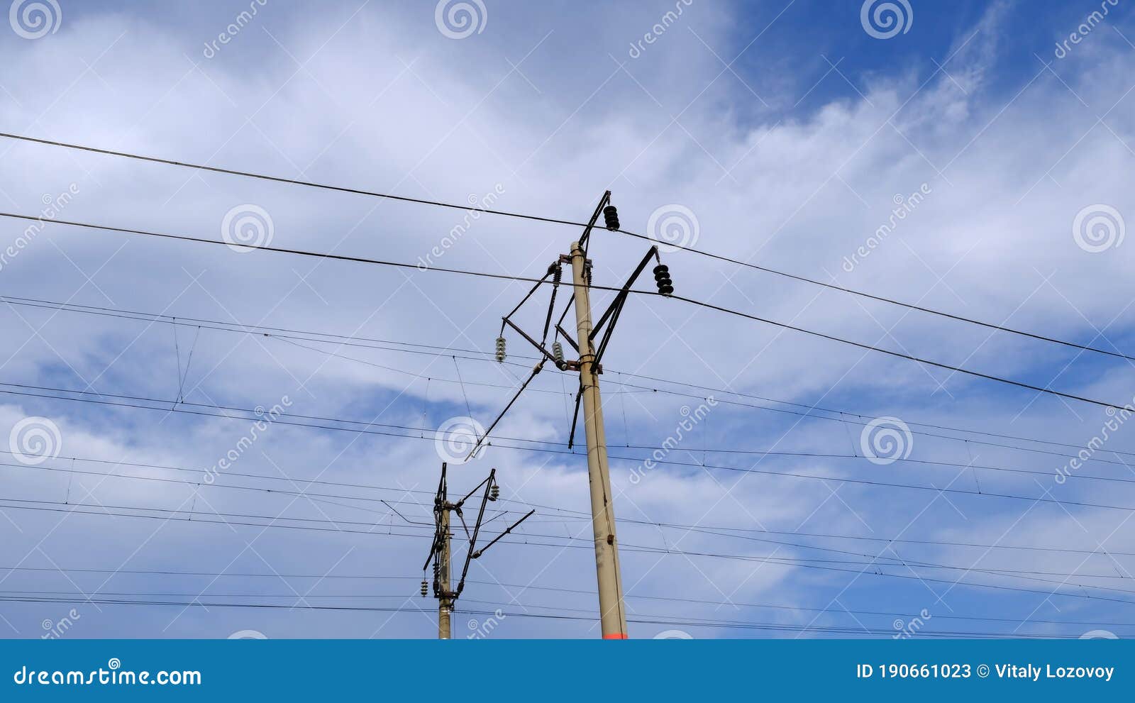 Electric Pole with Wires in the Countryside Stock Image - Image of ...