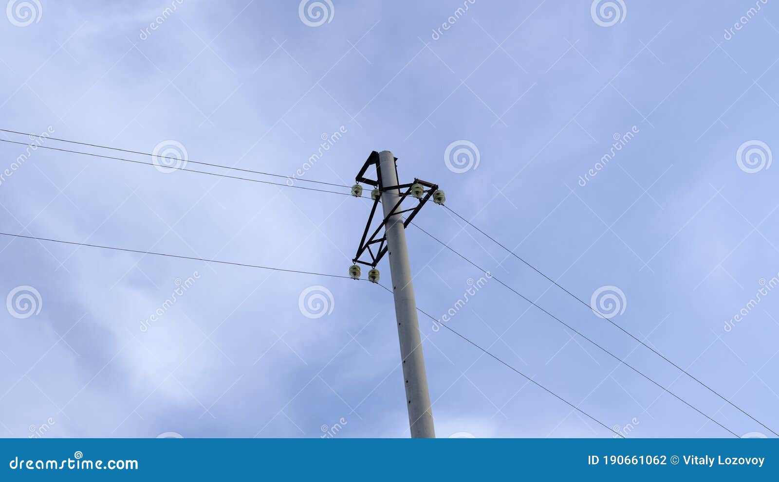 Electric Pole with Wires in the Countryside Stock Photo - Image of ...