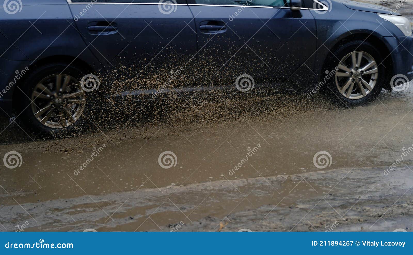 Splashing Dirty Water from a Moving Car Stock Image - Image of splash ...