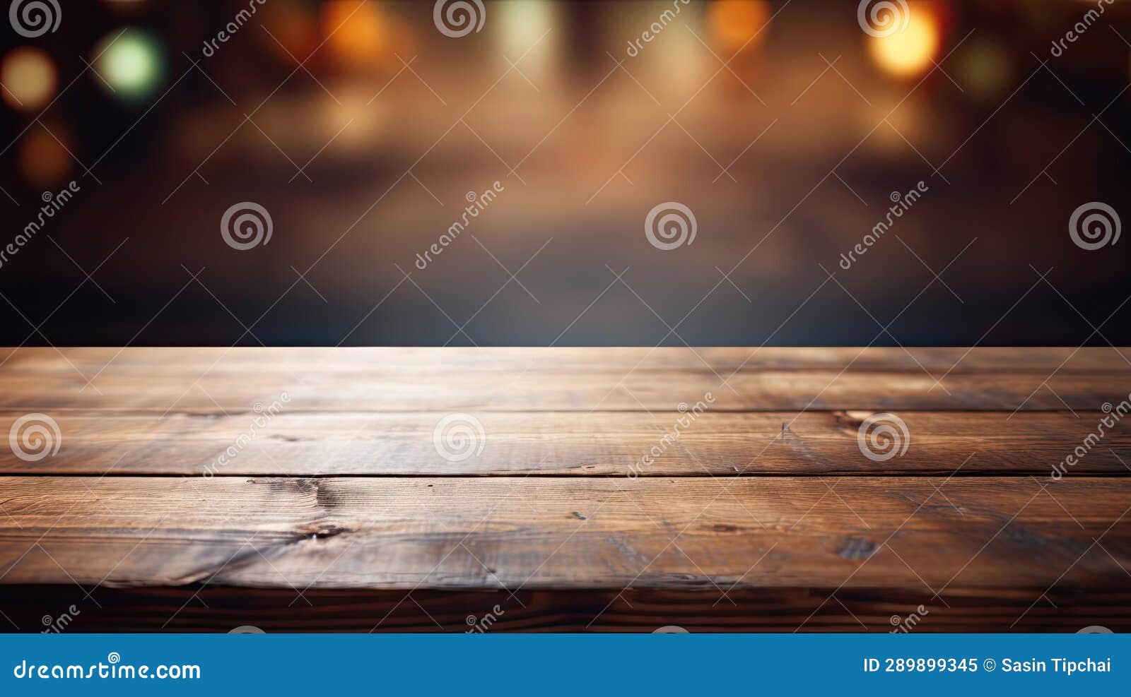 Background Image of Wooden Table in Front of Abstract Blurred ...