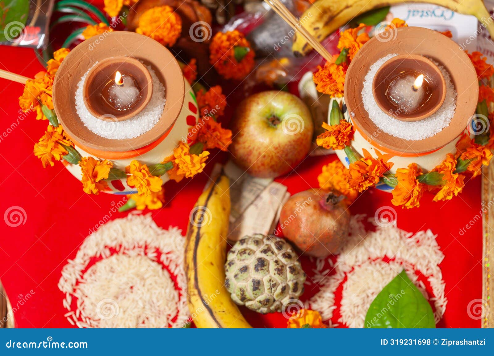 Background for an Indian Hindu Puja Stock Photo - Image of dipawali ...