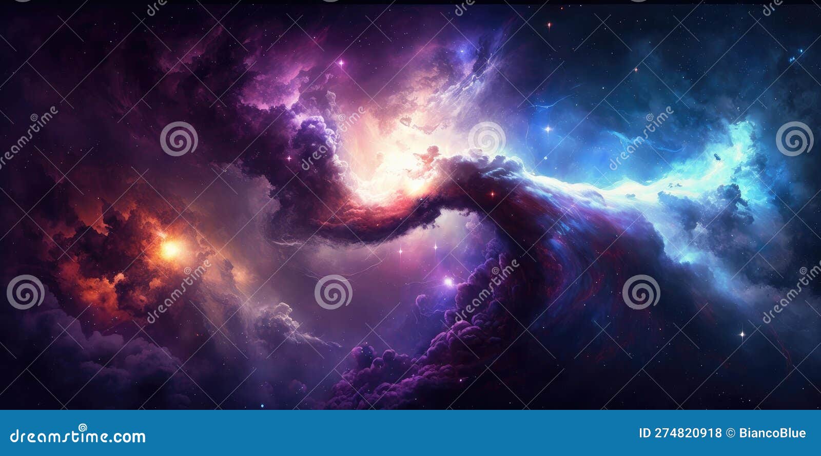 Background of an Infinite Space with Stars, Galaxies, Nebular Stock ...