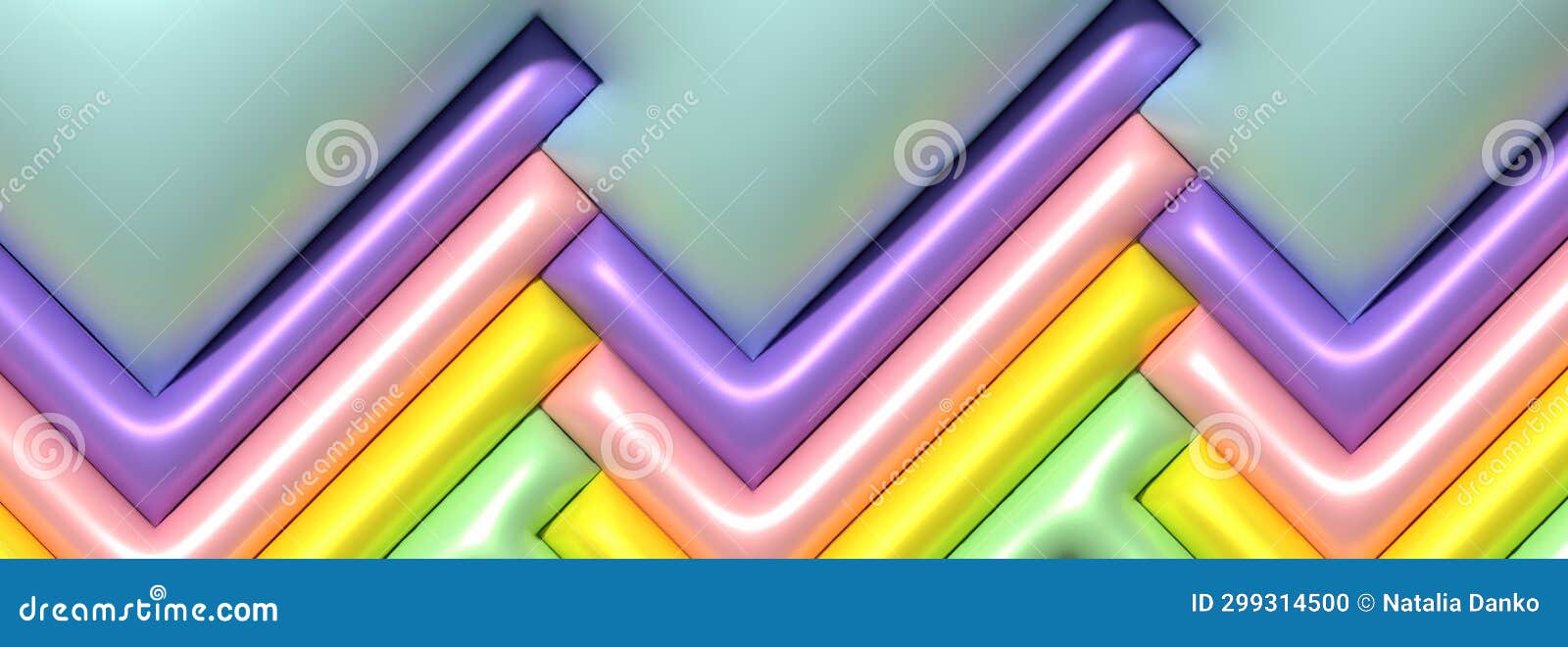 Background with Inflated Shapes, 3D Rendering Illustration Stock ...
