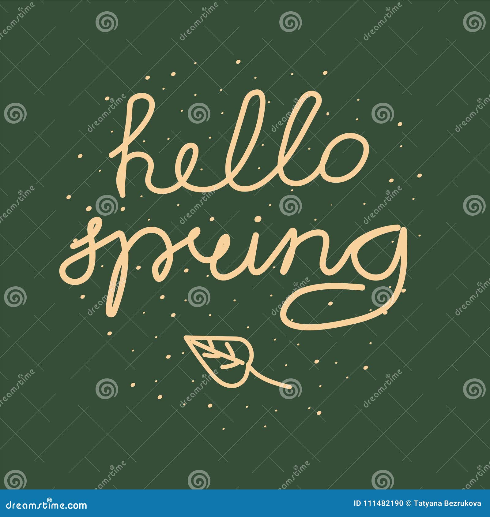 Background with the Inscription Hi Spring. Vector Illustration. Stock ...
