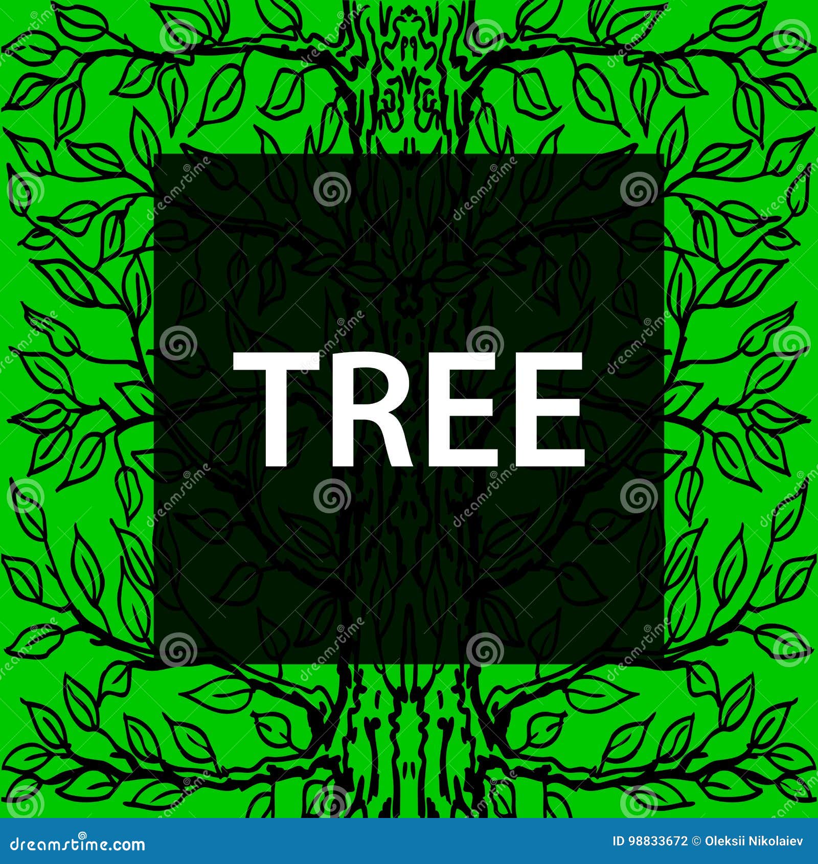 Background for an Inscription Tree. Icon on the Theme Nature and ...